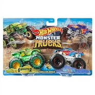 Hot Wheels Monster Trucks 1:64 Scale Demolition Doubles, Motosaurus vs Mega Wrex - Walmart.com