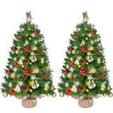 Alden Design 3ft Pre-Lit Tabletop Christmas Tree with Pinecones, Set of ...