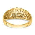 14k Yellow Gold Diamond-cut Mini Diamond Pattern Dome Band Ring ...
