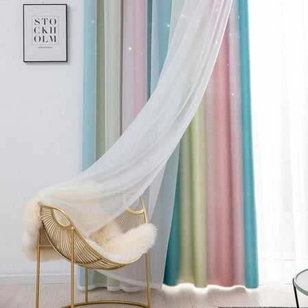 SDFW Three-Layer Curtains for Living Room Tulle On The Window Curtain ...