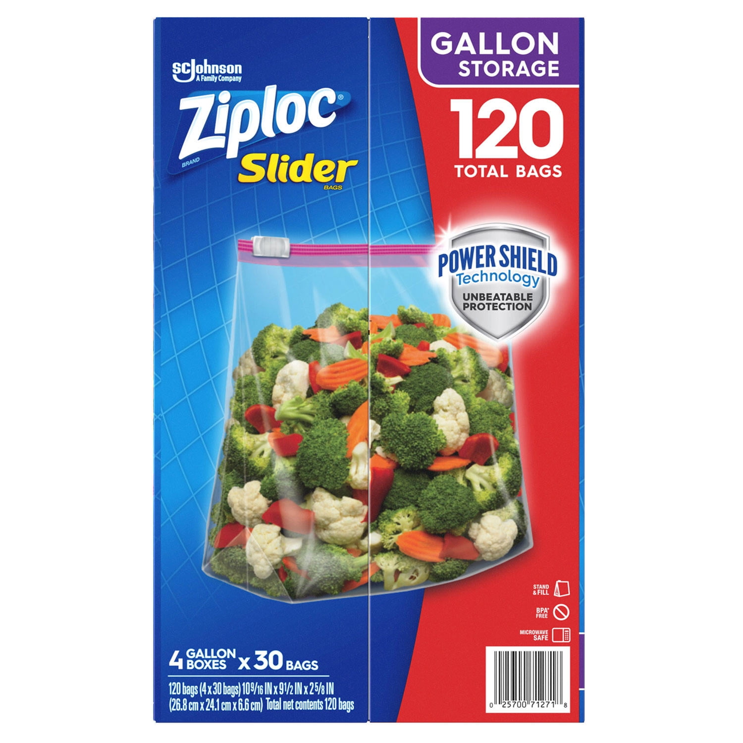 Ziploc Storage Slider Gallon Bags (120 ct.) - Walmart.com