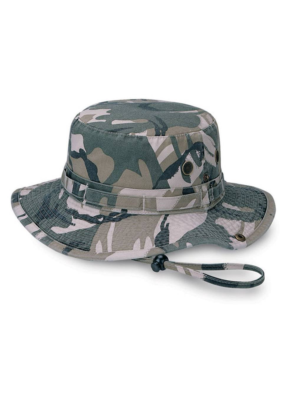 Camo Twill Washed Hunting Hat w/ Cord- Safari, Large - Walmart.com