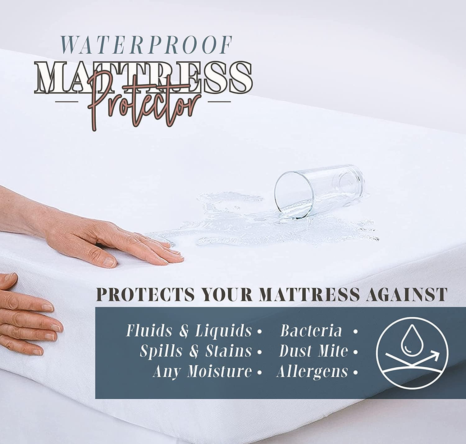Bed Bug Allergy Relief Waterproof Zippered Mattress Protector, King ...