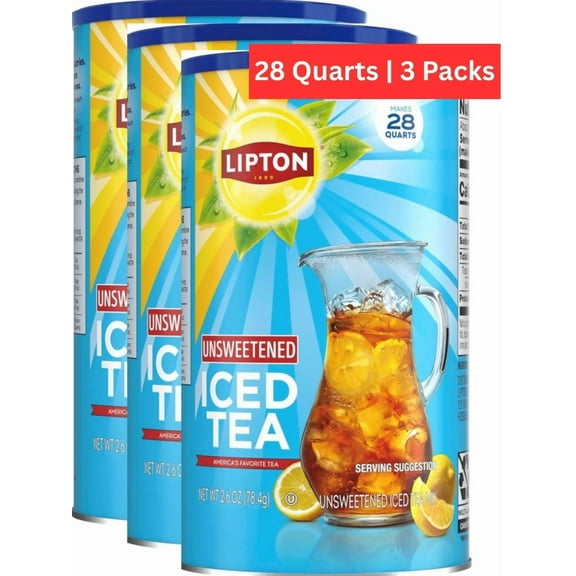 Lipton Instant Unsweetened Iced Tea Powder Mix, 30 qt (Pack of 2 ...