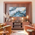 Abstract Marble TV Dust Cover 32 Inch, Gradient Blue Gold White Texture ...