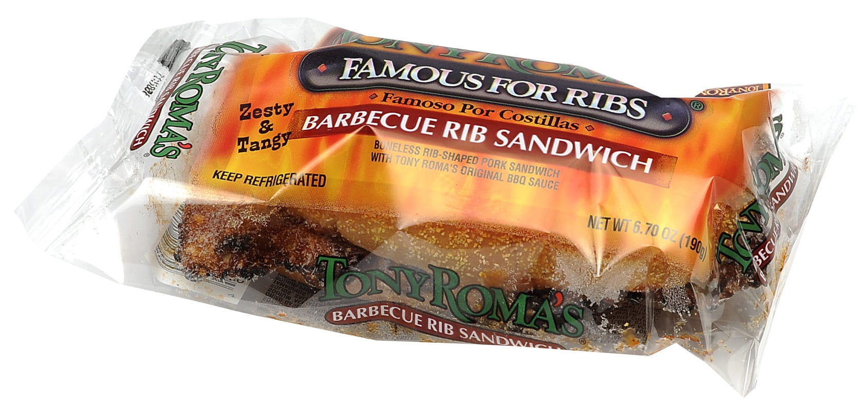 Tony Romas BBQ Rib Sandwich, 6.7 Ounce -- 12 per Case - Walmart.com