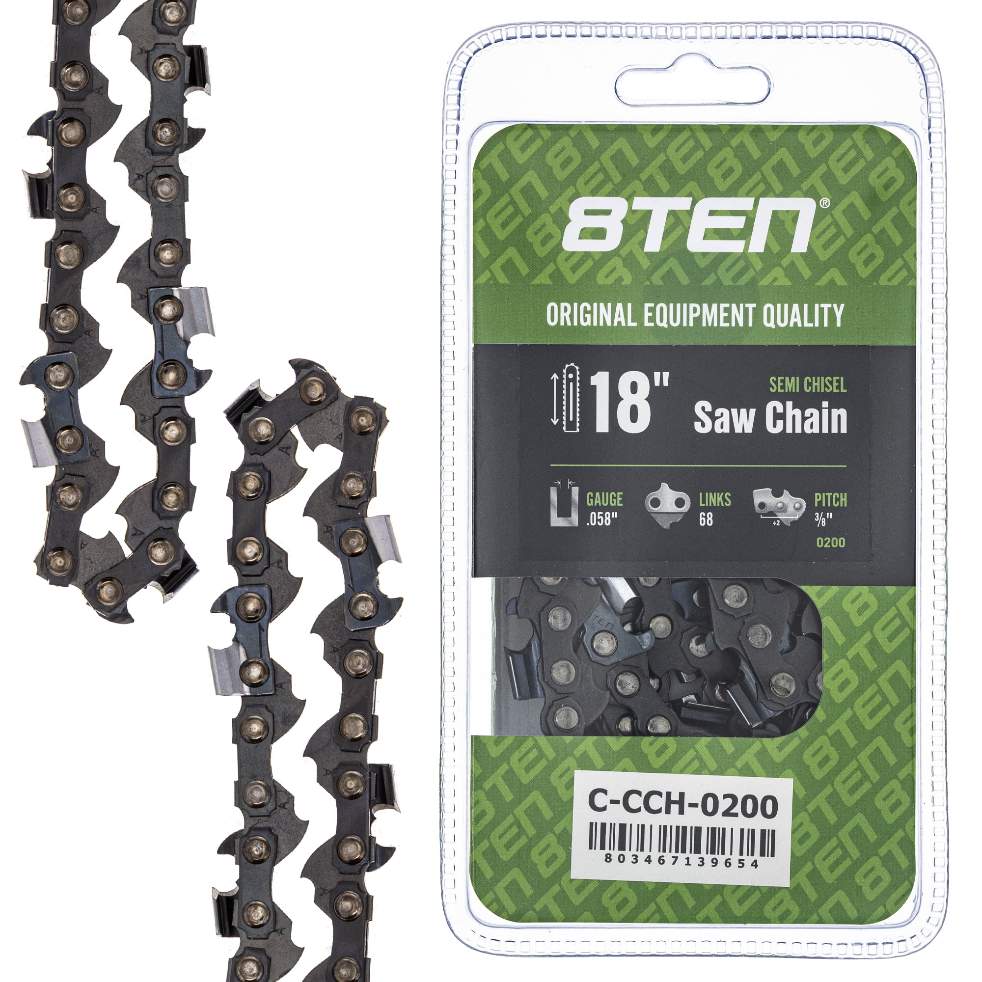 Click here for 8ten Semi Chisel Chainsaw Chain 18 Inch .058 3/8 6... prices