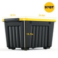 Nazhura Large Plastic Storage Bin, 97 Qt, Stackable and Nestable, Black ...