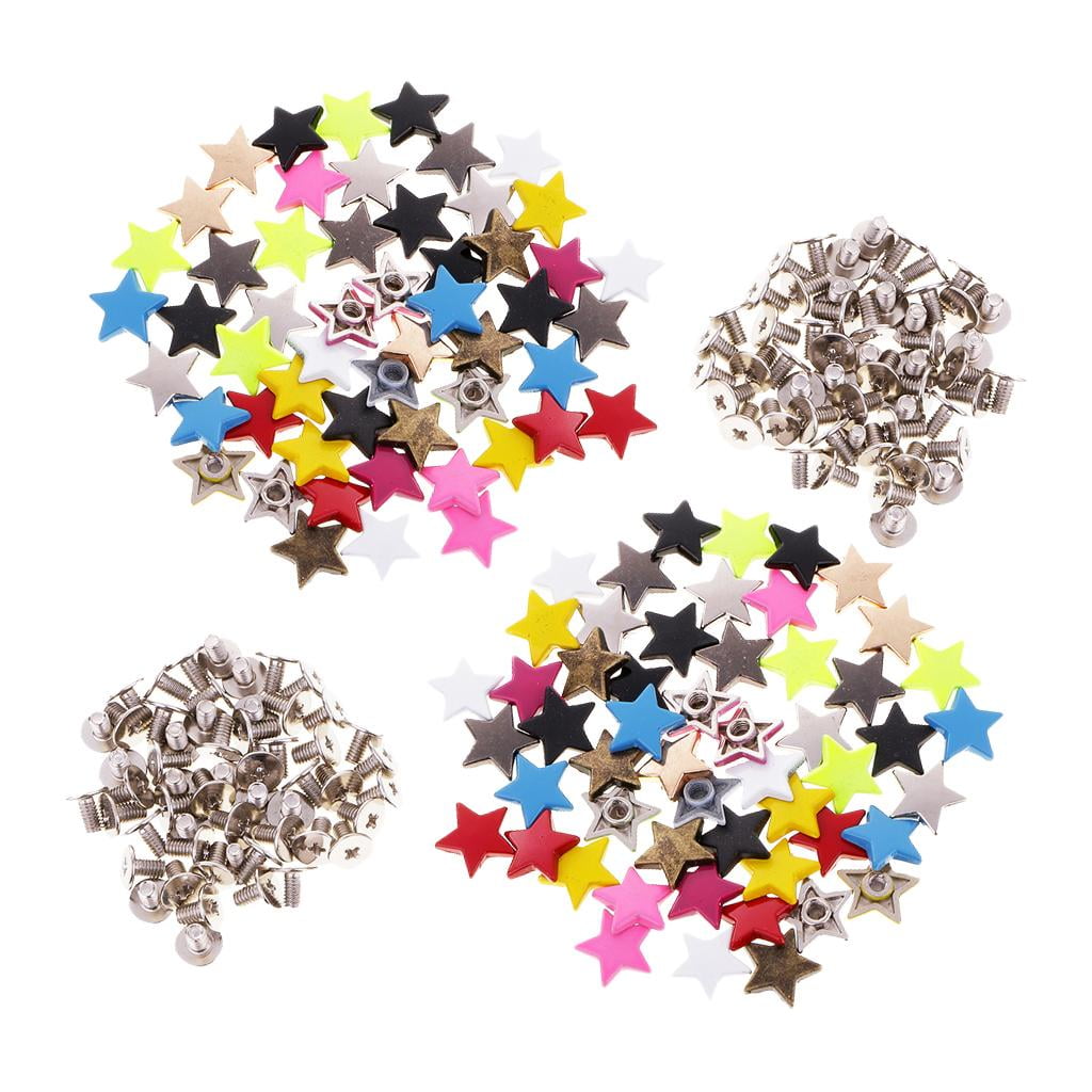 100 Star Rivets Fast Studs Fasteners for Leather Crafts Rivets ...