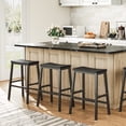 Black Bar Stools, Set Of 2 Saddle Seat Counter Height Stools With ...