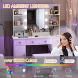 Walmart Vanity Desk with Mirror, Lights, Drawers, and Built-in Makeup ...