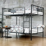 Furniture of America Bryon Convertible Metal Full over Full Bunk Beds ...