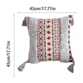 Boho Tufted Pillow Cover with Tassels – Woven Jagged Pattern Ethnic ...