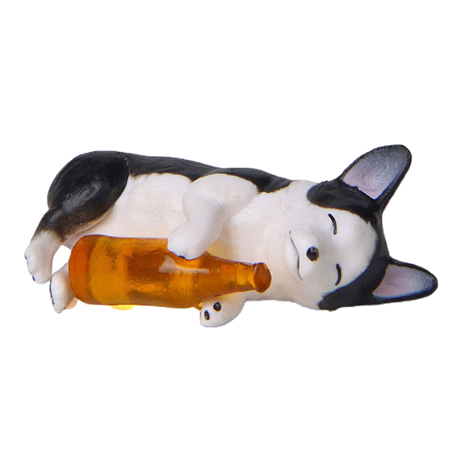 Mini Dog Model Lovely Corgi/Husky Hold Wine Bottle Miniature Solid ...