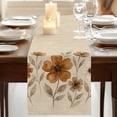 Brown Rustic Flower Burlap Cotton Table Runner 13x70 Inches Long ...