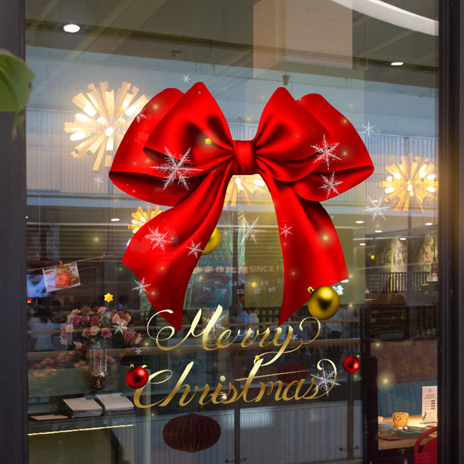 Click here for Eqwljwe Christmas Window Clings Stickers xmas Bow... prices