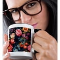 3drose, Pretty English Garden Flower Patterns, 11oz Two-tone Black Mug ...