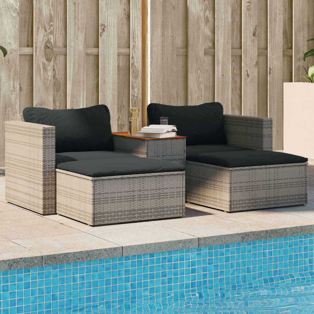 Click here for Vidaxl 5 Piece Garden Sofa Set With Cushions Grey... prices