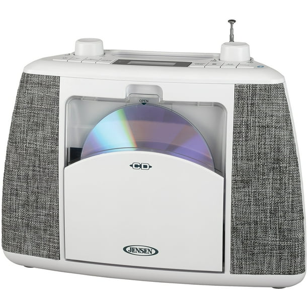 Jensen CD-565 Bluetooth CD/Radio Player, White/Gray - Walmart.com