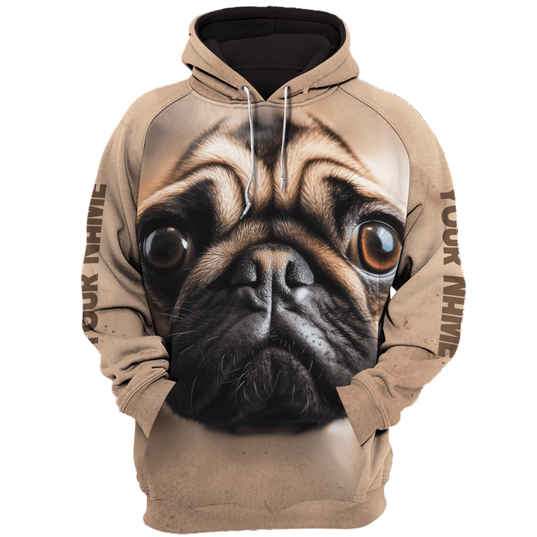 Lotusprinthandmade Pug Hoodie 3D Lightweight S 5XL Multicolor