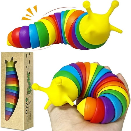 Sensory Toys Fidget Slug, 3d Printed Articulated Caterpillar Slug Toy ...
