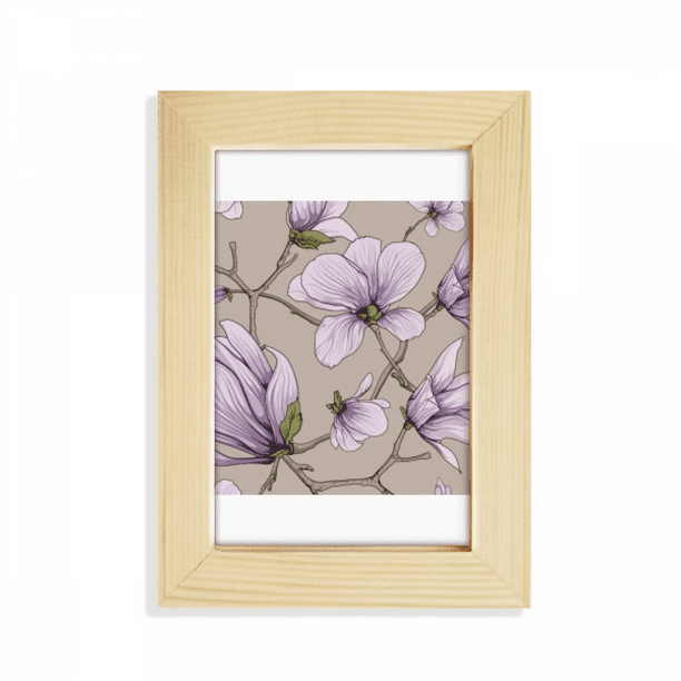 Marco de foto de madera con Arte de planta flor morado 5x7 pies ...