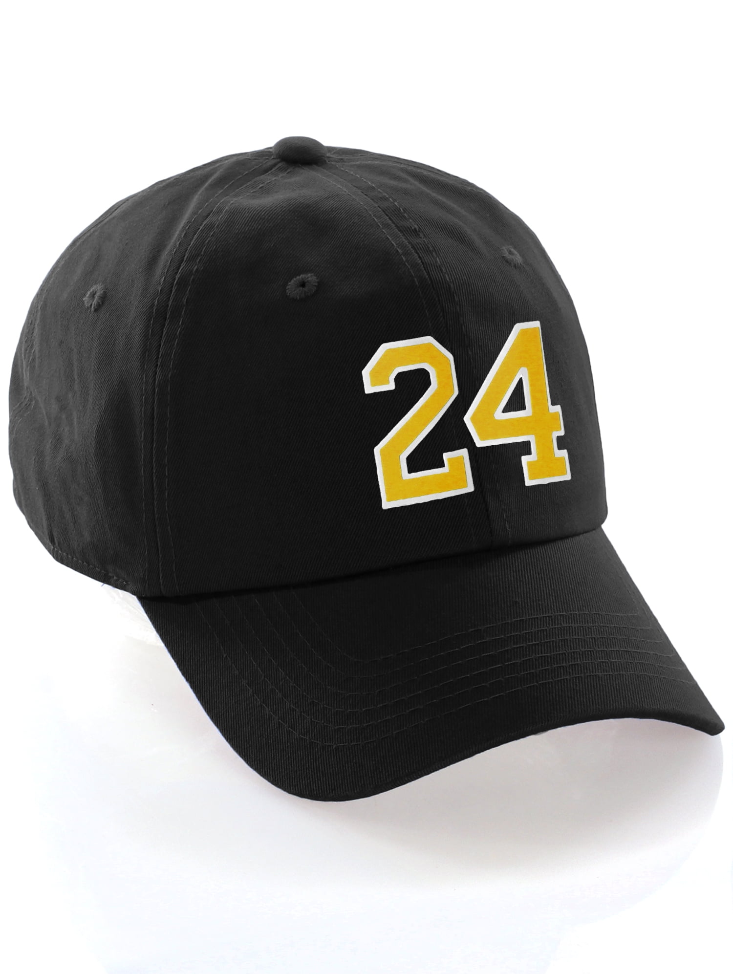 Customized Number Hat 00 to 99 Team Colors Baseball Cap, Black Hat ...