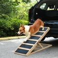 COZIWOW Adjustable Pet Ramp, Wooden Folding, High Traction Mat ...