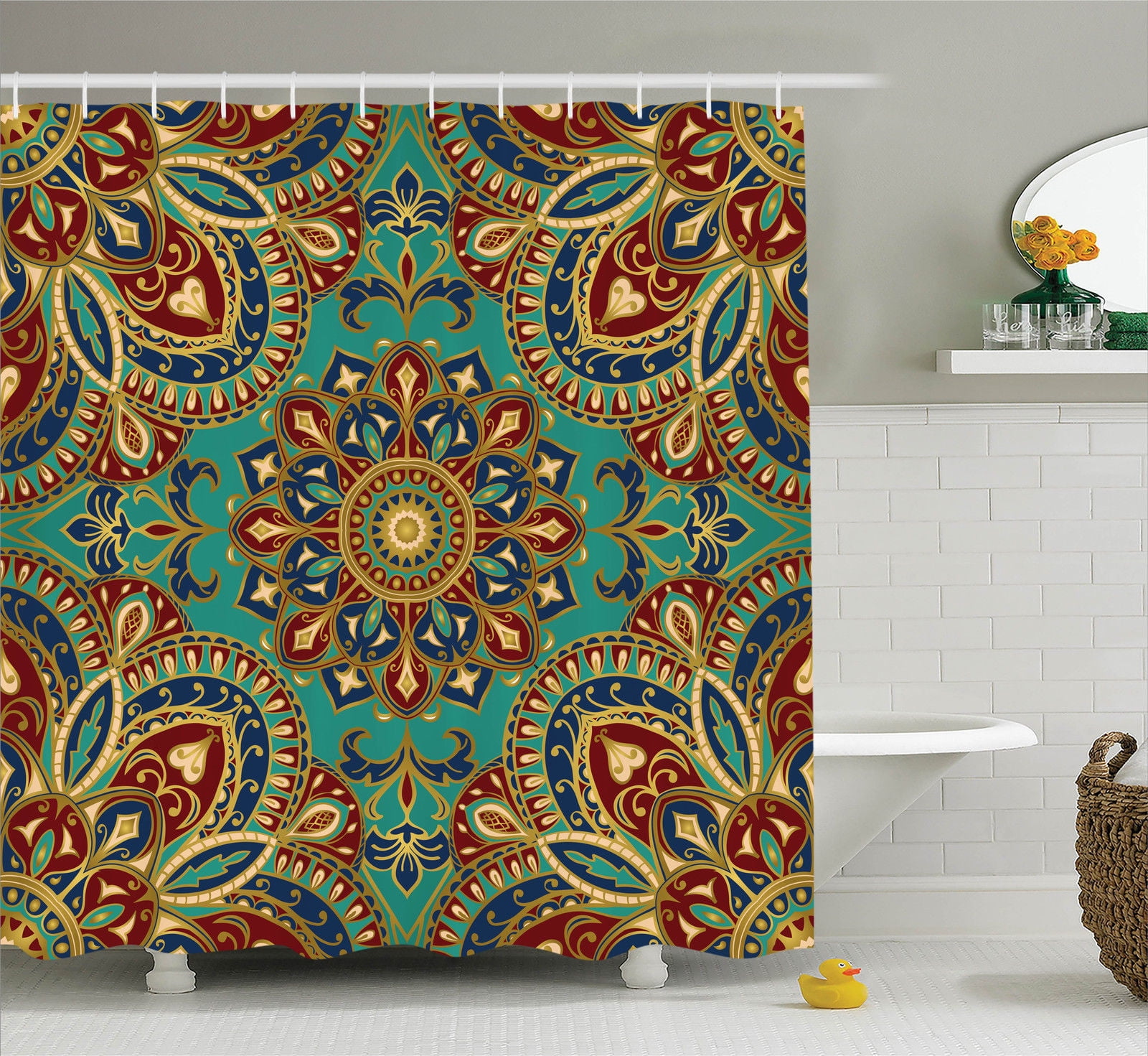 Mandala Decor Shower Curtain Set Pattern With Mandala Style Islamic