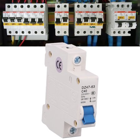 Spptty Miniature Circuit Breaker 1P Residual Current Isolator DIN Rail Mount 230V 400V 40A DZ47 ...