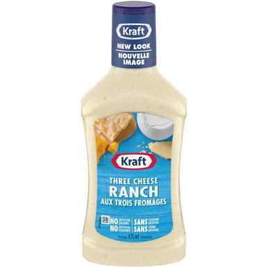 Kraft Three Cheese Ranch Salad Dressing, 475mL/16 fl. oz., Bottle ...