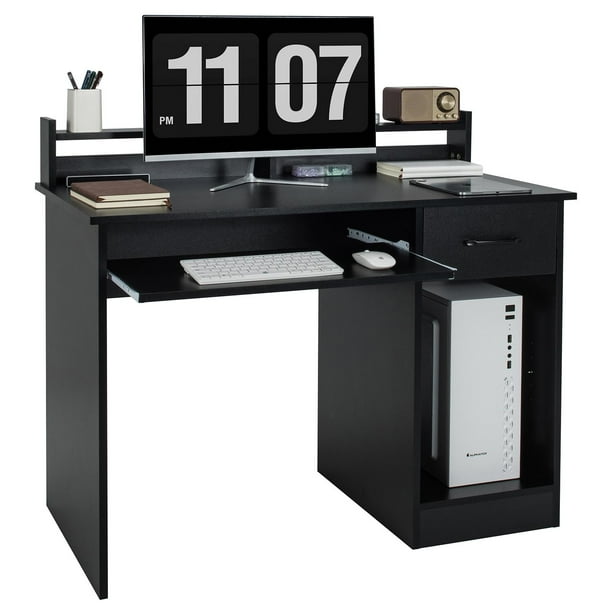 Giantex Computer Desk, Home Office Desk w/Adjustable Shelf & Keyboard ...