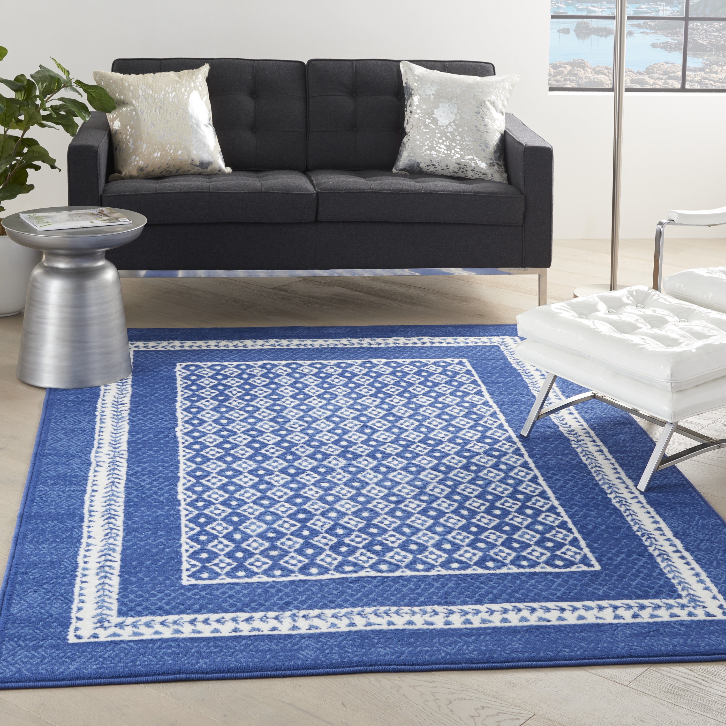 Nourison Whimsicle Modern Moroccan Navy 4' x 6' Area Rug, (4' x 6 ...