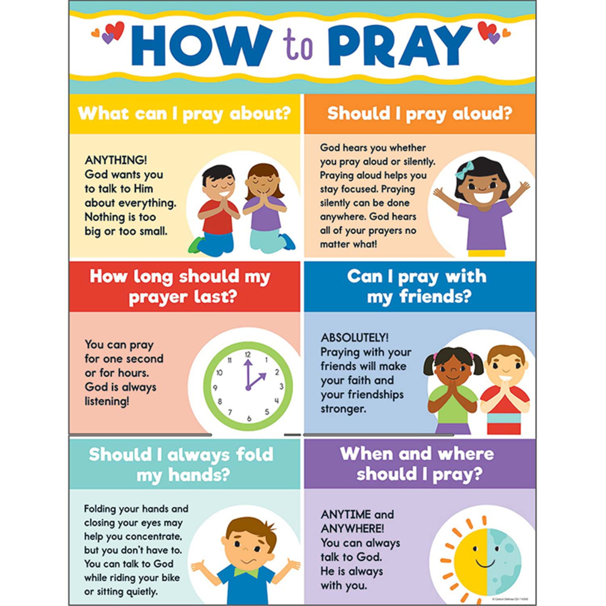 Carson Dellosa Education How to Pray Chart - Walmart.com