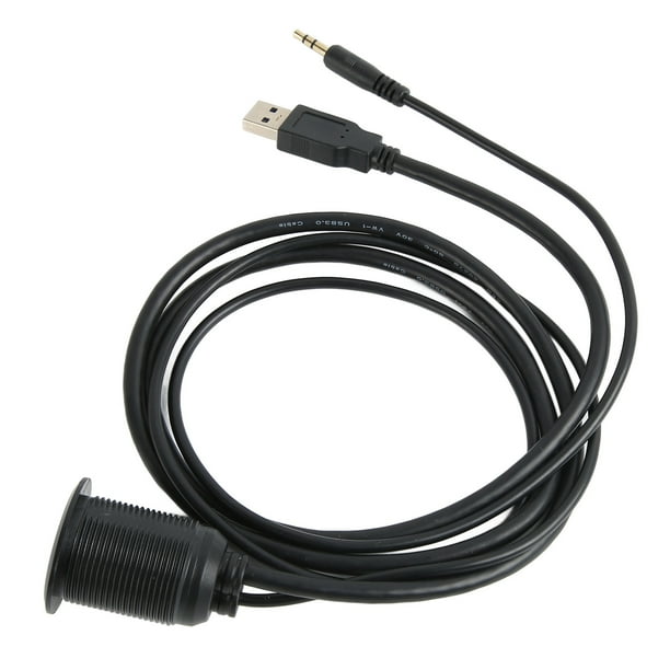 Dash Panel Mount Cable, Data Transfer ABS Material USB 3.0 3.5mm Car ...