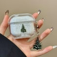 Fun Flowing Sand Snow Globe Case for AirPods, Christmas Tree Design for ...