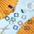 80Pcs 8 Colors Acrylic Bead Frame Imitation Gemstone Style Rhombus ...