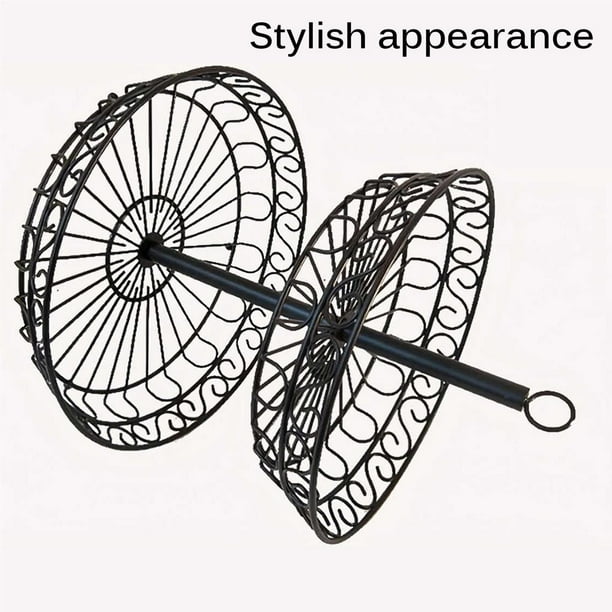 2 Tier Fruit Basket Wrought Iron Vegetable Rack Fruit Storage Stand ...