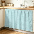 Blue Cabinet Curtains 32" W x 55" L, Linen Texture Modern Abstract ...