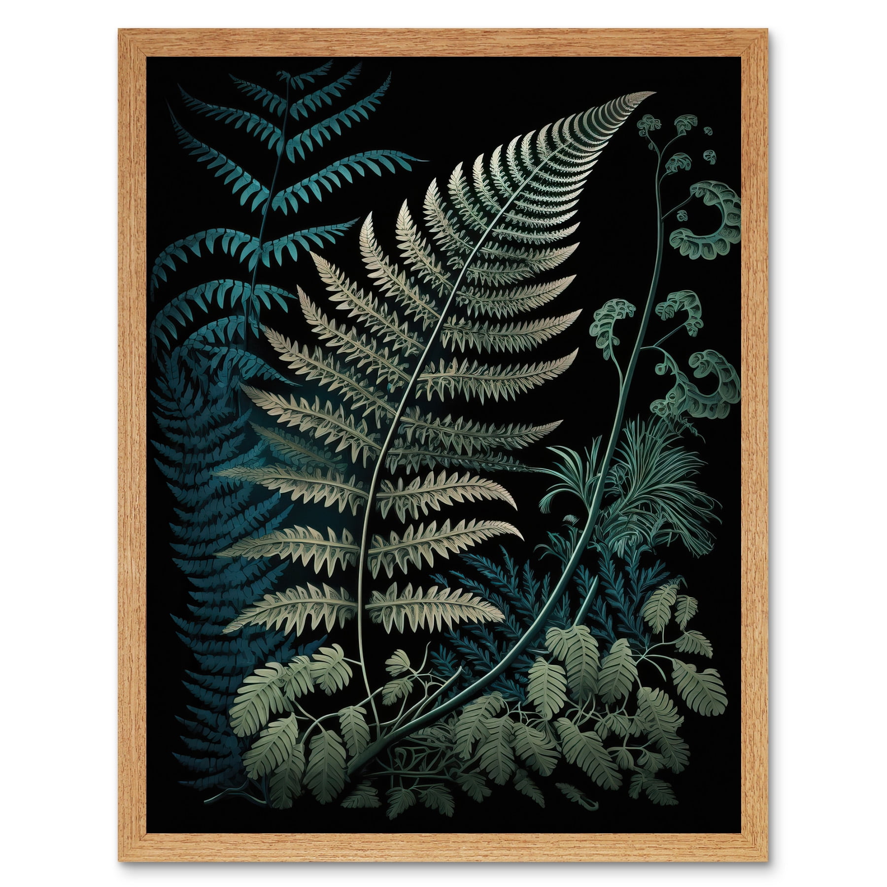 Detailed Fern Frond Species Botanical Illustration Art Print Framed ...