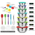 7-Piece Multicolor Stainless Steel Mixing Bowl Set with Lids and Grater ...