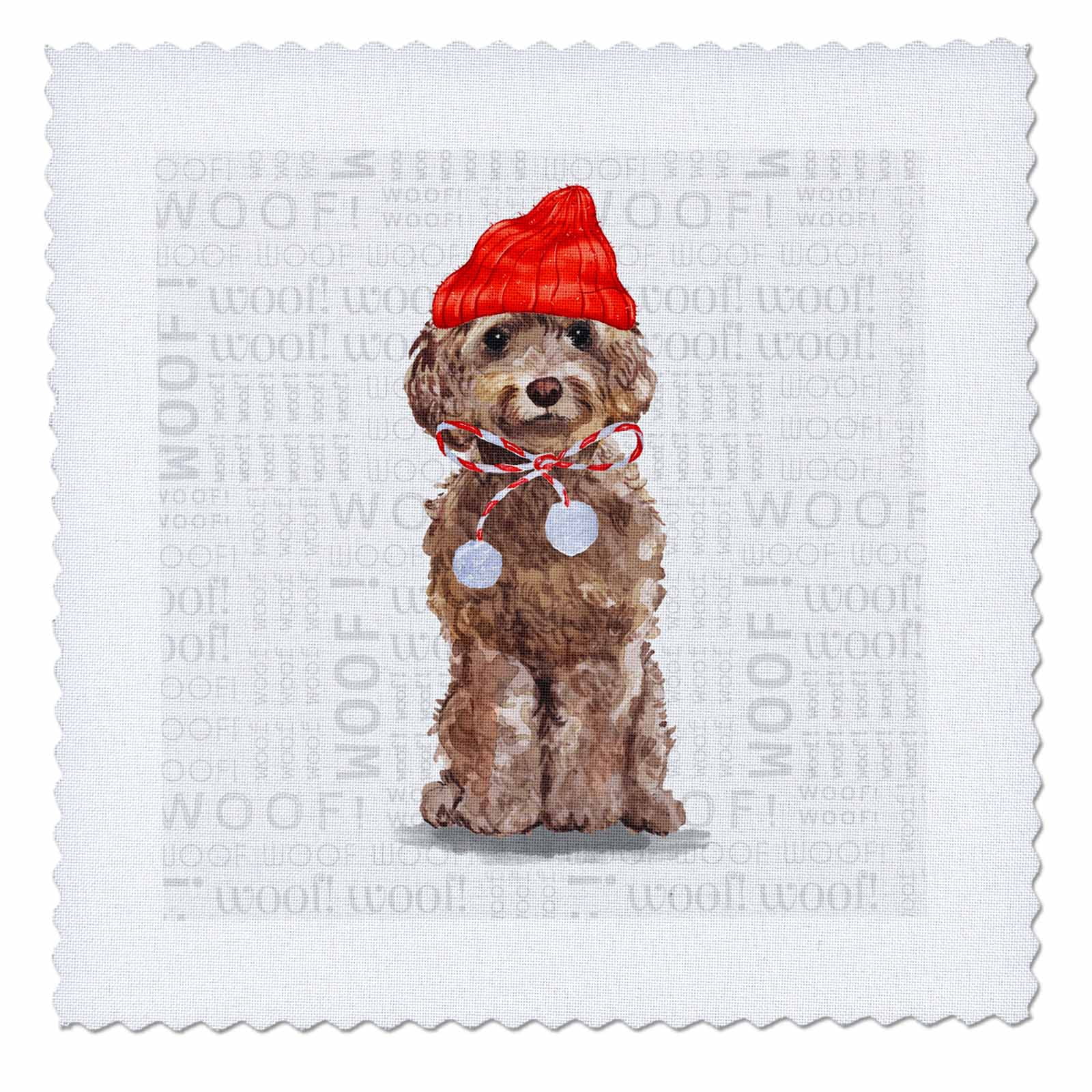 Adorable Brown Cockapoo for Christmas Holiday Dog Lover Breed 6x6 inch ...