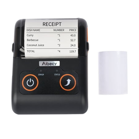 Aibecy Portable Receipt Printer 58MM Thermal Printer Mobile POS Printer USB Bluetooth Connection ...