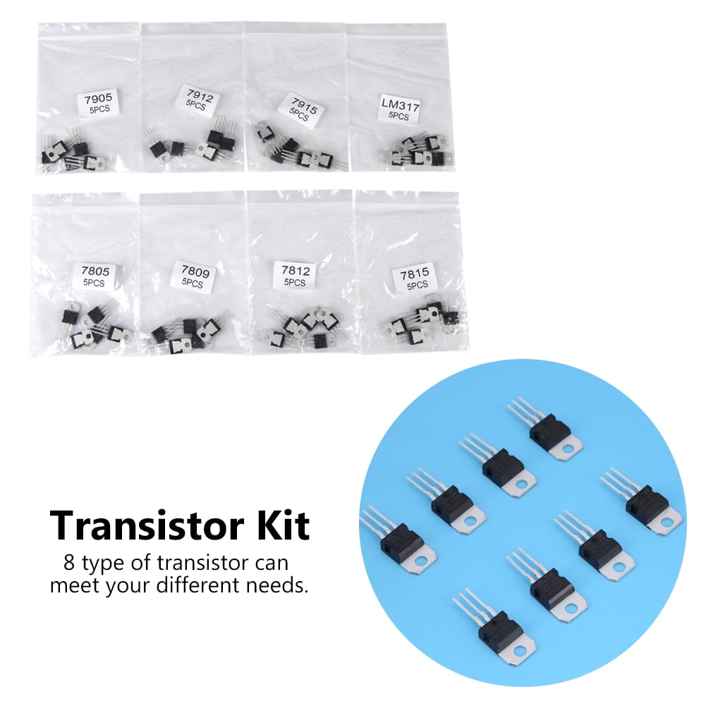 Transistor 40pcs 8 Types 7805 7809 7812 7815 7905 7912 7915 LM317 to ...