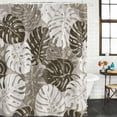 60x72 Inch Shower Curtains for Bathroom, Black Gray Palm Leaves Fabric ...