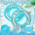 12 Pcs Summer Swim Rings with Glitter Fun Inflatable Pool Float Round ...