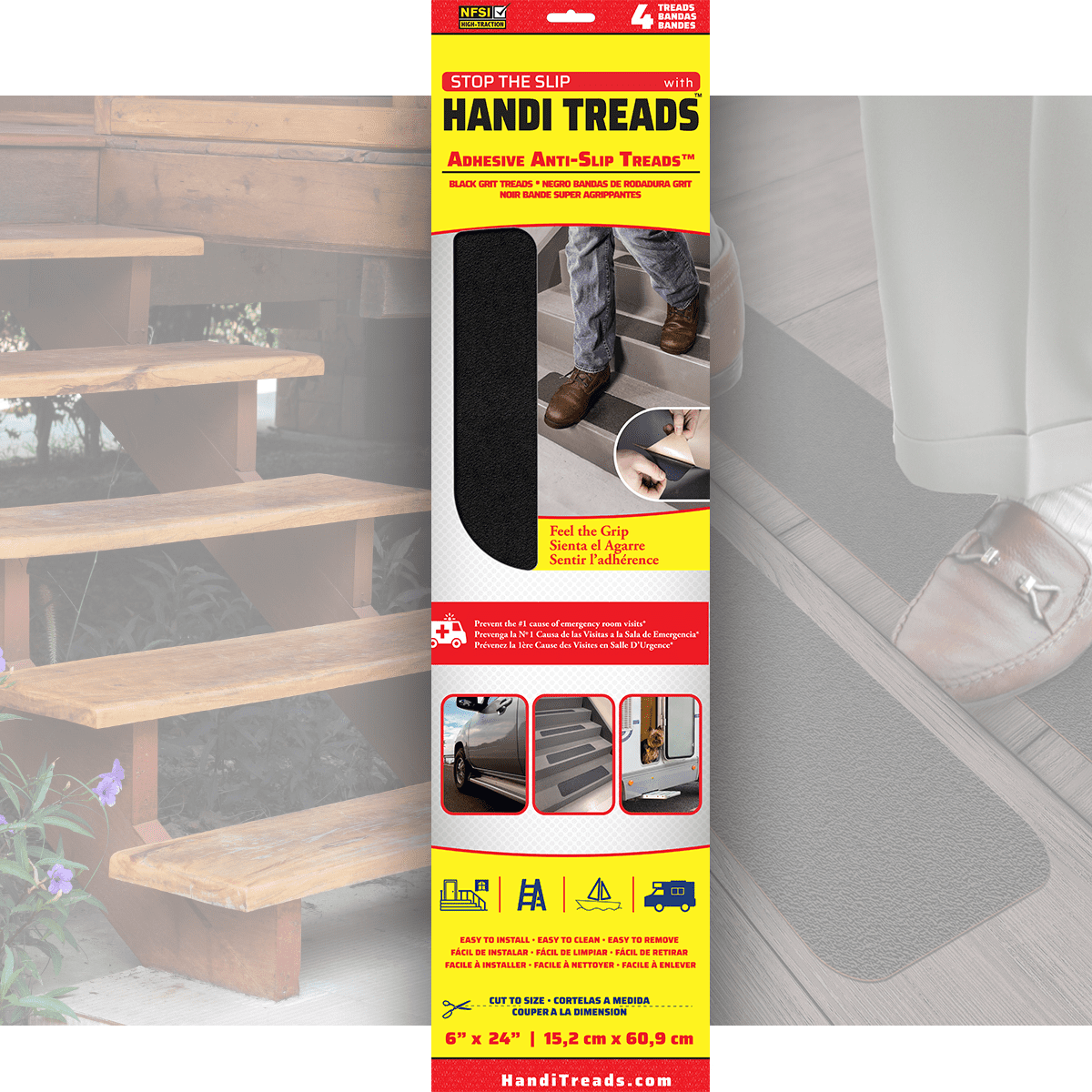 Stop the Slip Tread strip black - Walmart.com