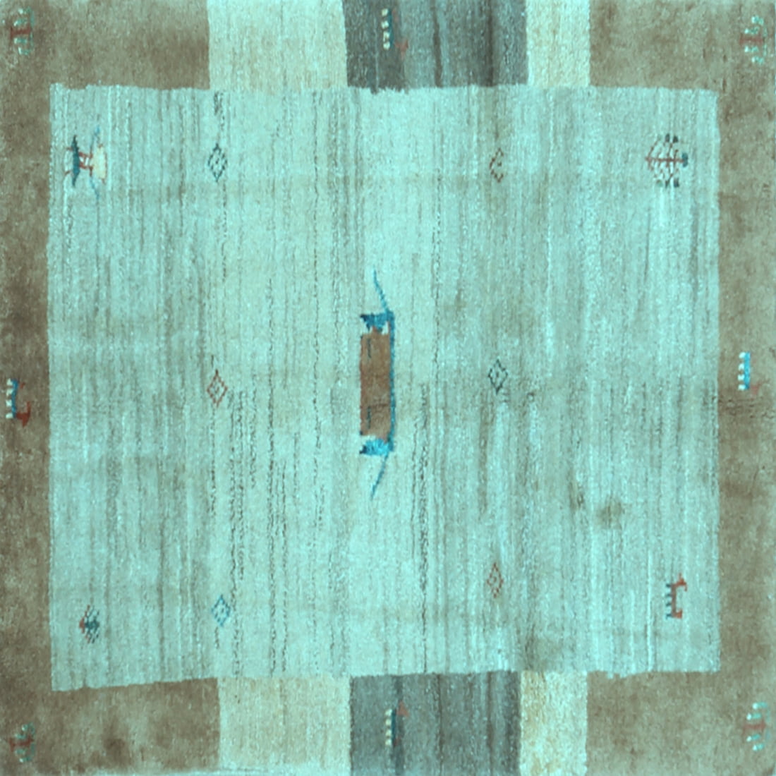 Ahgly Company Indoor Square Abstract Light Blue Contemporary Area Rugs ...