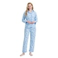 GLOBAL Womens 100% Cotton Notch Collar Pajama Set Homewear with Pockets ...