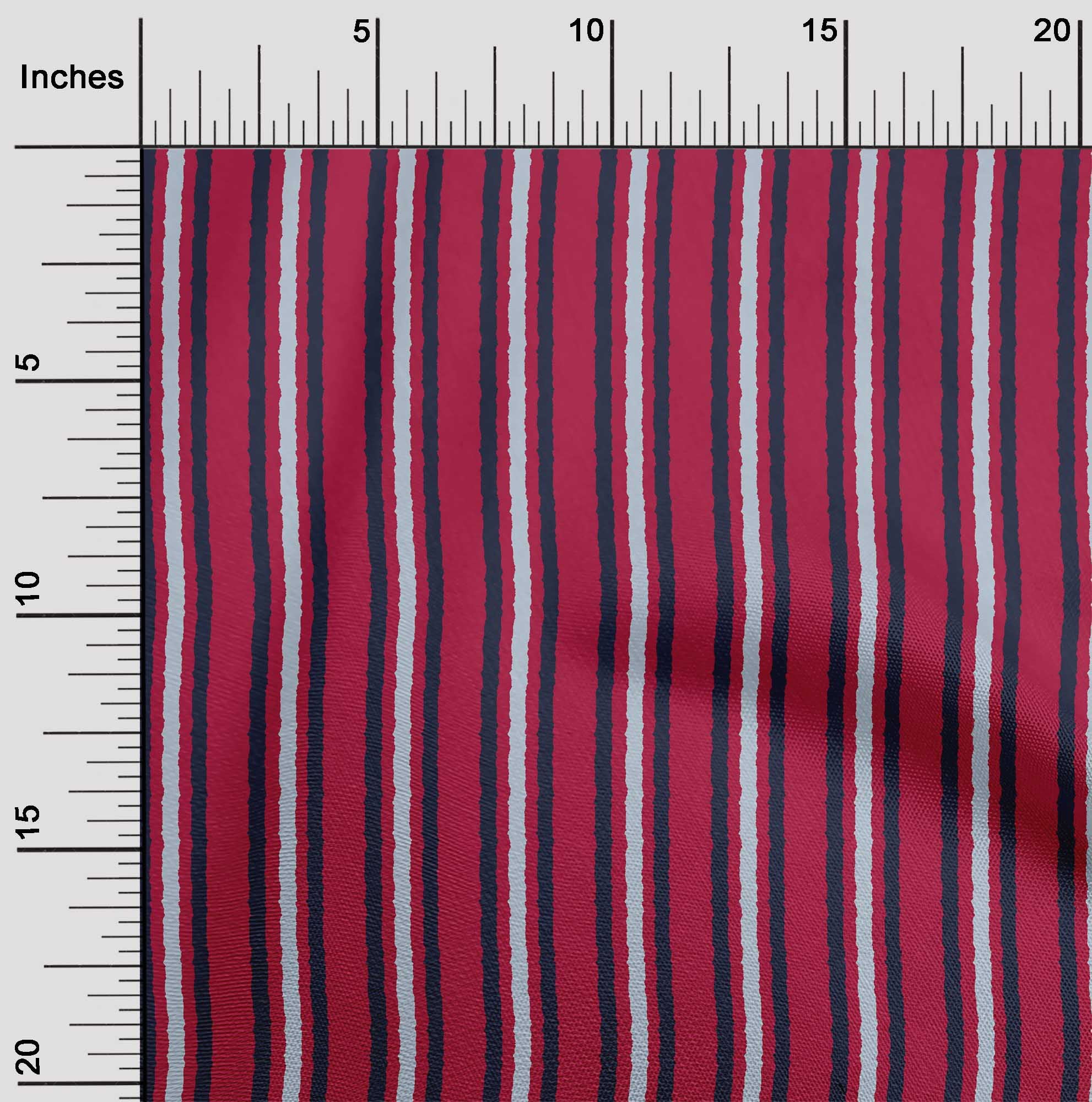 oneOone Silk Tabby Fabric Stripe Block Printed Fabric 1 Yard 42 Inch ...